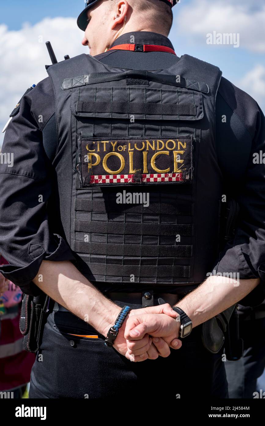 A very tall policeman of City of London Police, London, England, UK ...