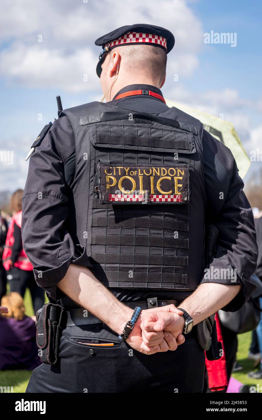 A very tall policeman of City of London Police, London, England, UK ...