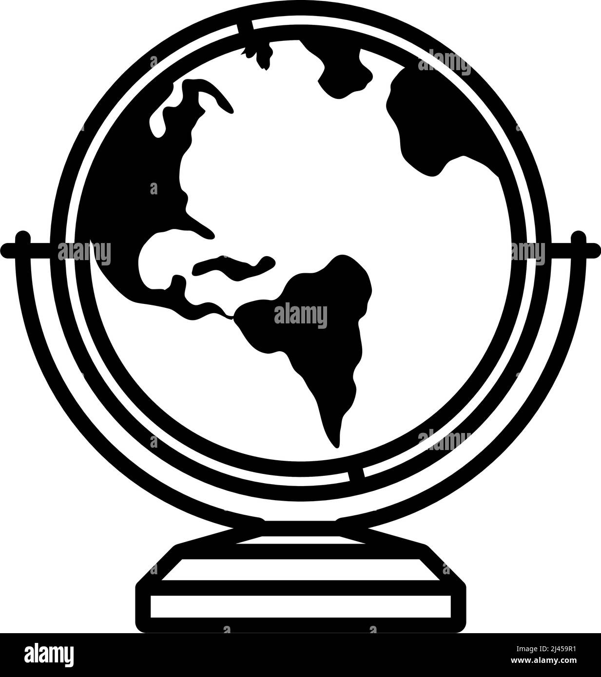 Globe Icon. Bold outline design with editable stroke width. Vector ...