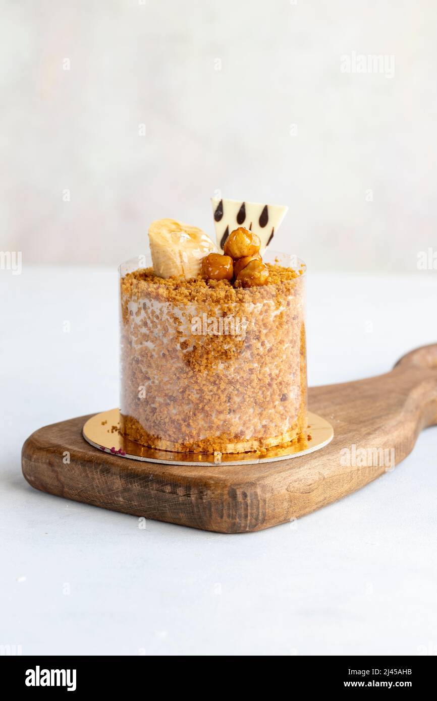 Croquant cake on a white background. Cake with croquant and cream ...