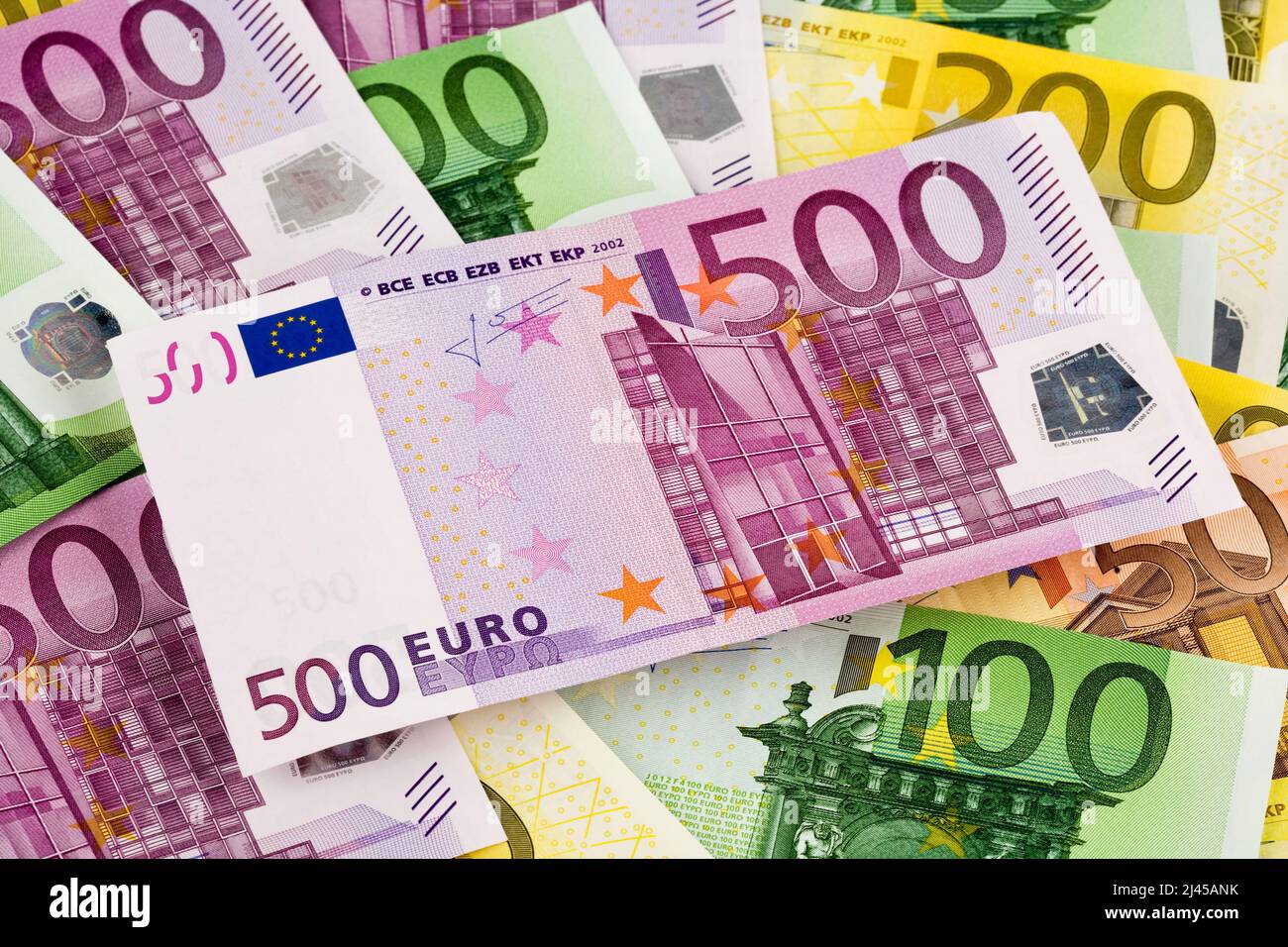 Verschiedene Euro-Banknoten, Euro, Banknoten, Euroscheine Stock Photo ...