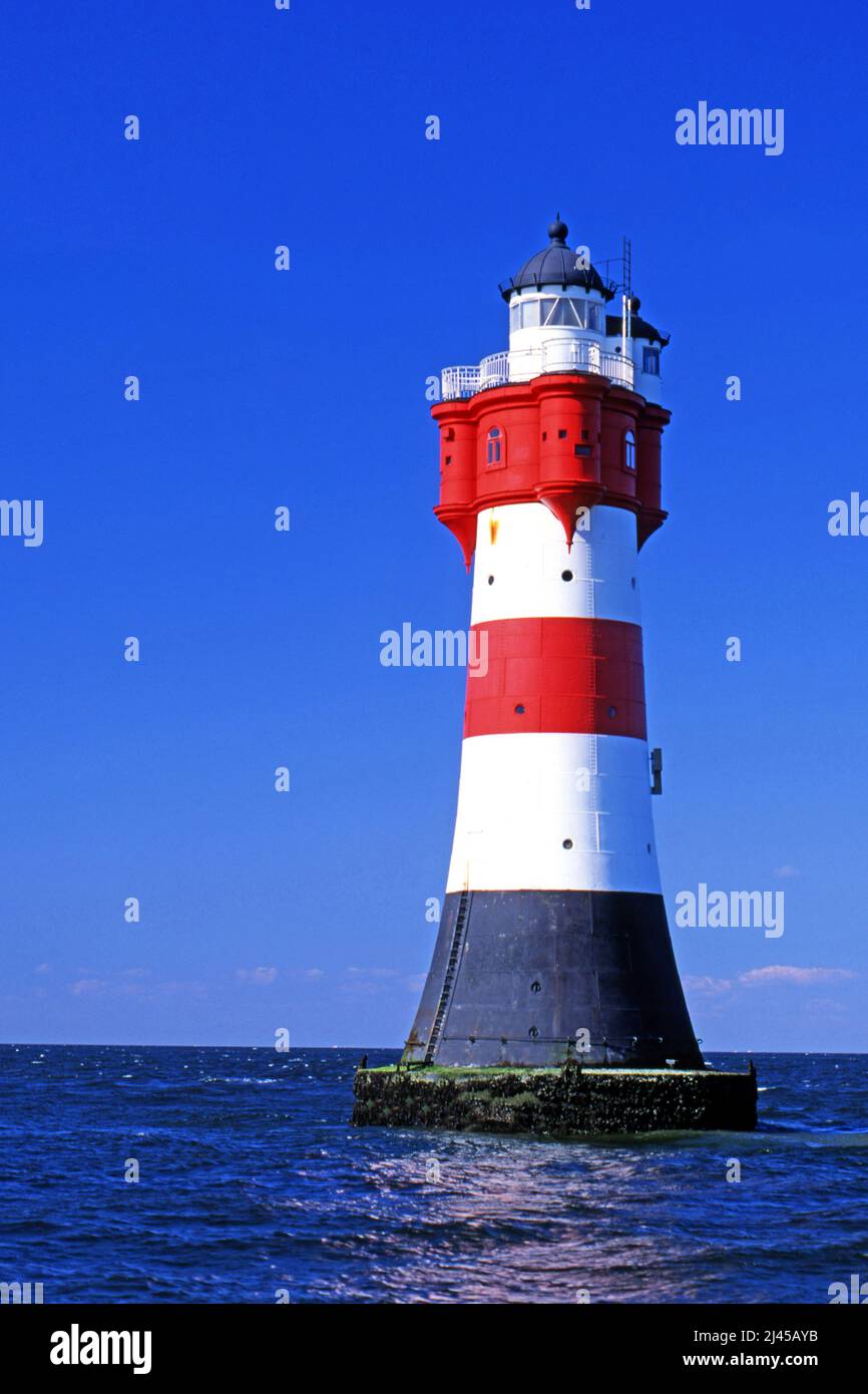 Leuchtturm Roter Sand in der Wesermündung Stock Photo - Alamy