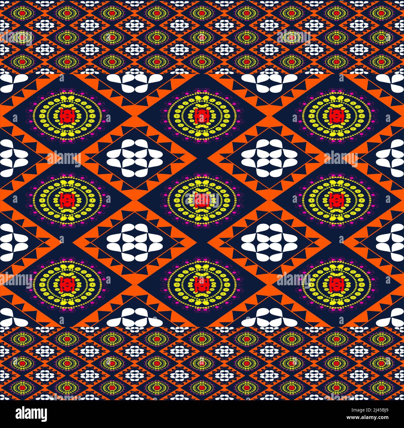 Abstract Ethnic Geometric Pattern Design For Background Or Wallpaper