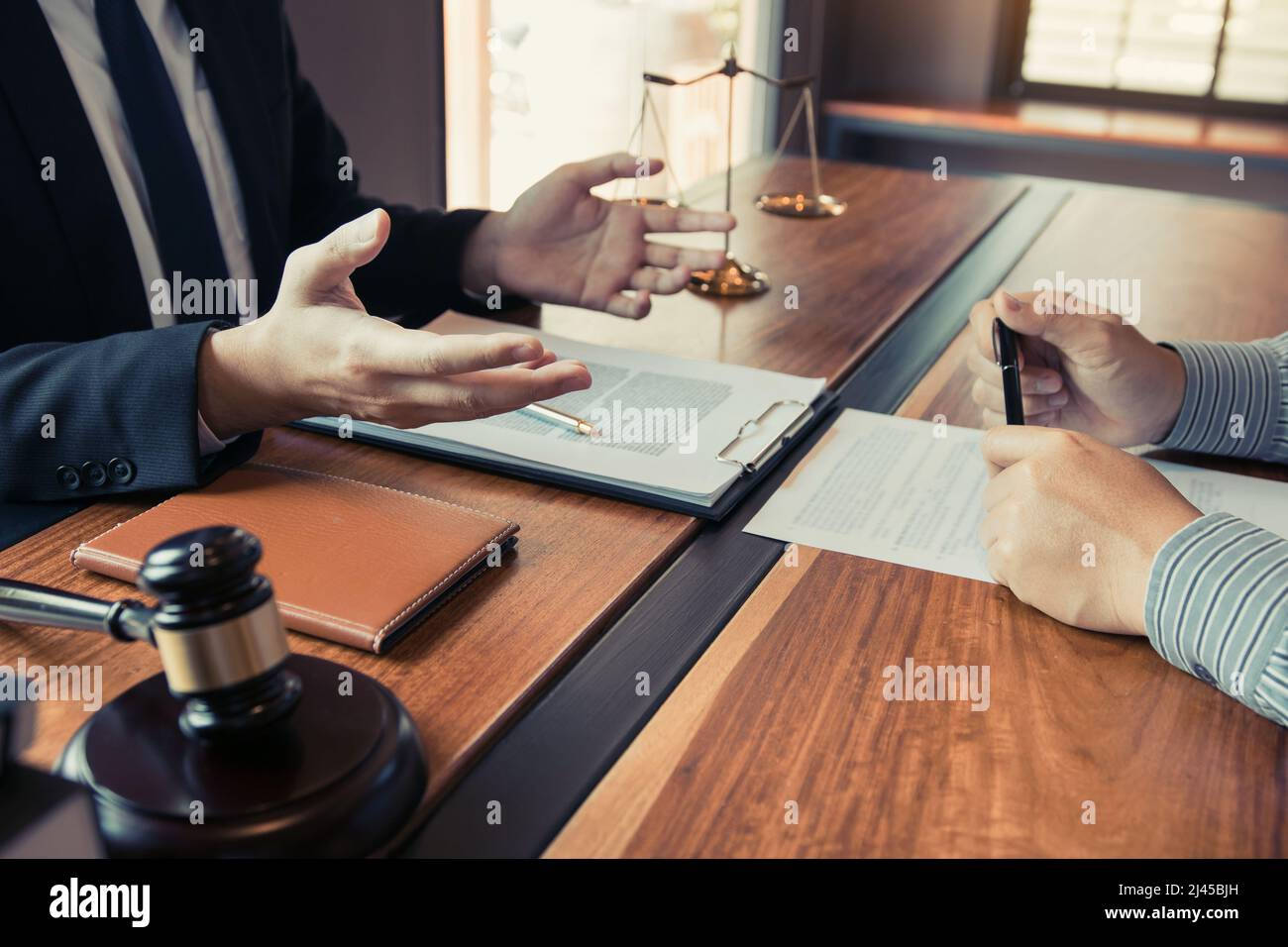 Lawyer explained to the client about the legal issues that must be ...