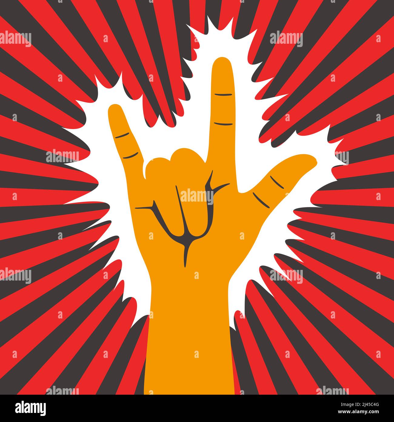 Hand gesticulate rock symbol vector illustration Stock Vector Image ...
