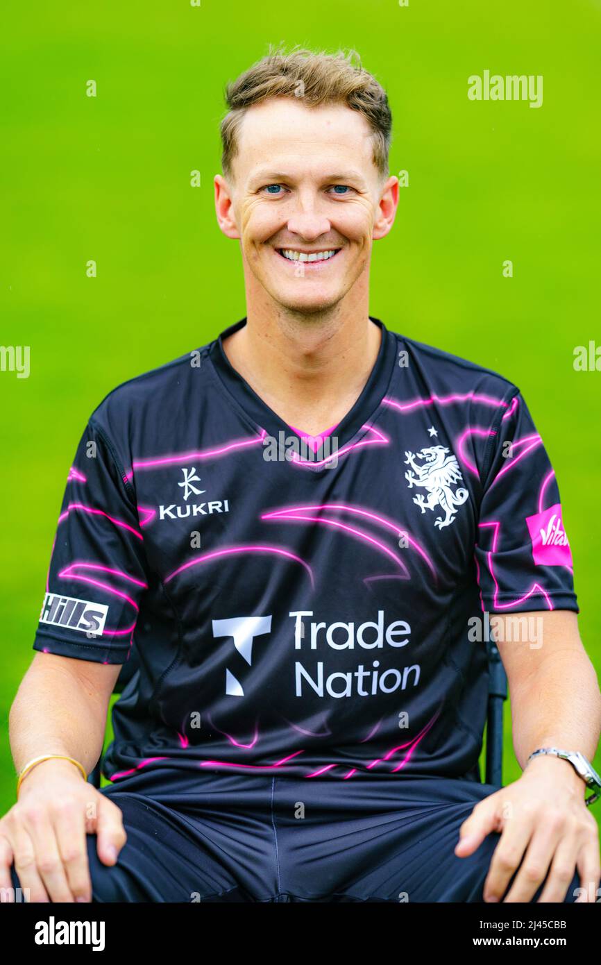 Max Waller during a photocall at The County Ground, Somerset. Picture ...
