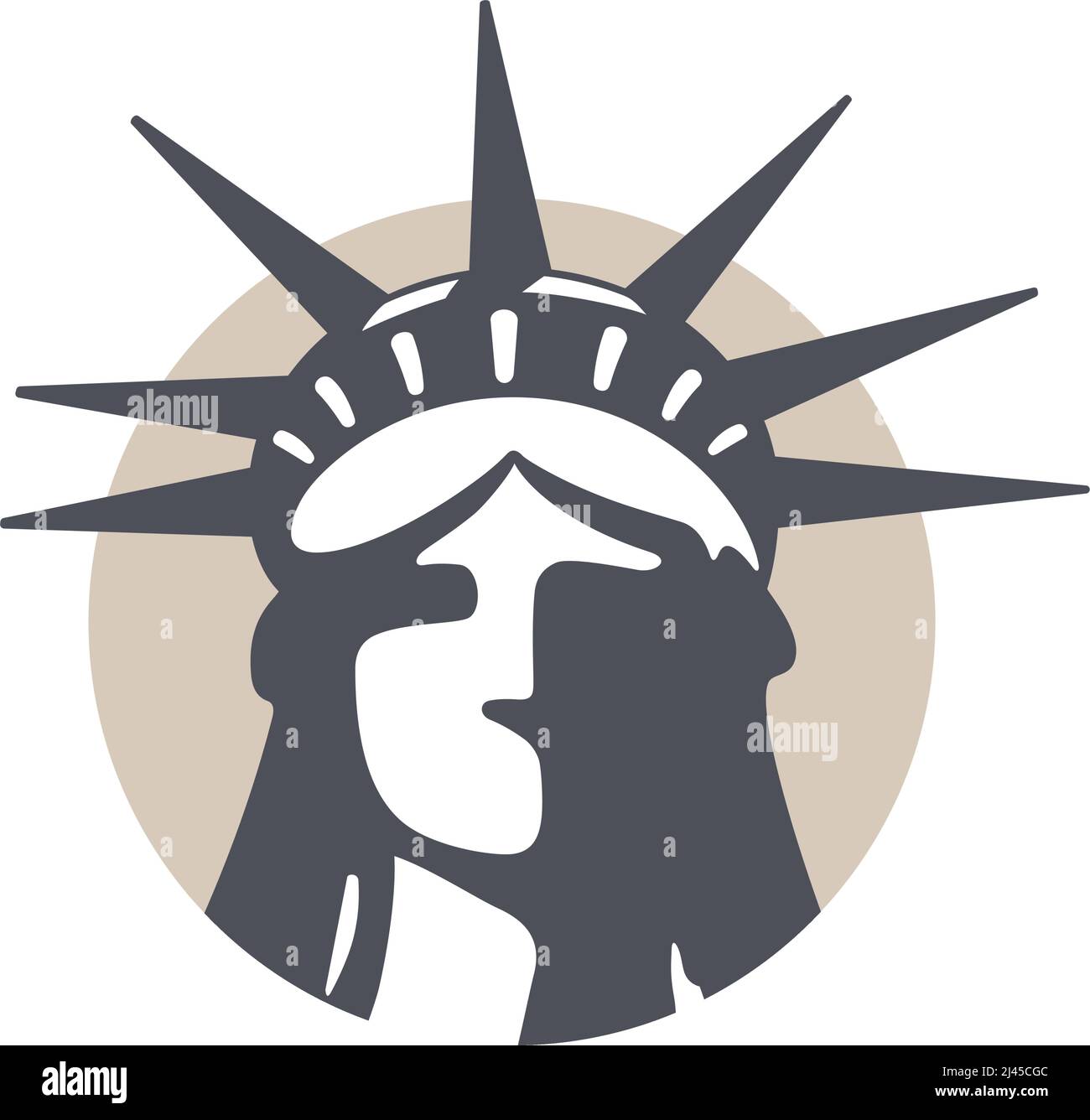 The Statue of Liberty, New York, US, famous landmark flat icon design ...