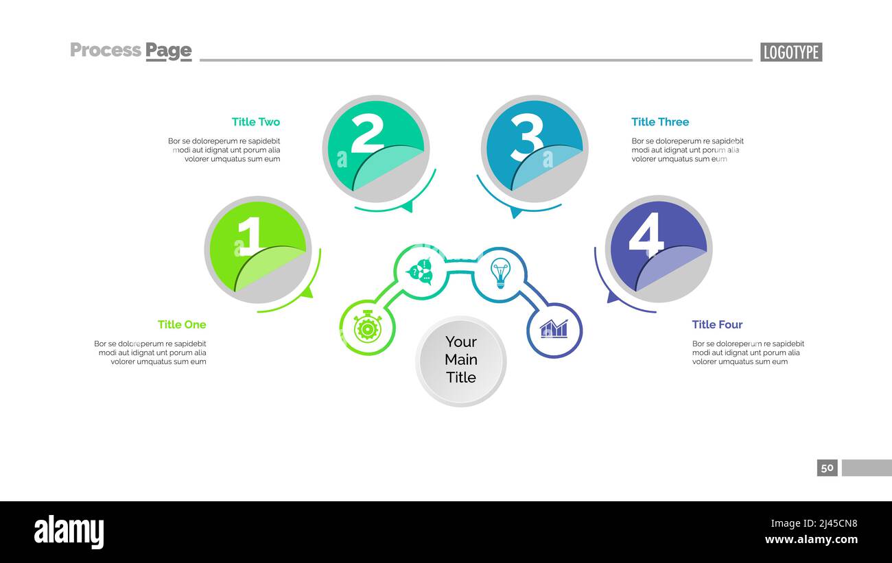 Four circles process chart slide template. Business data. Structure ... Four circles process chart slide template. Business data. Structure ...