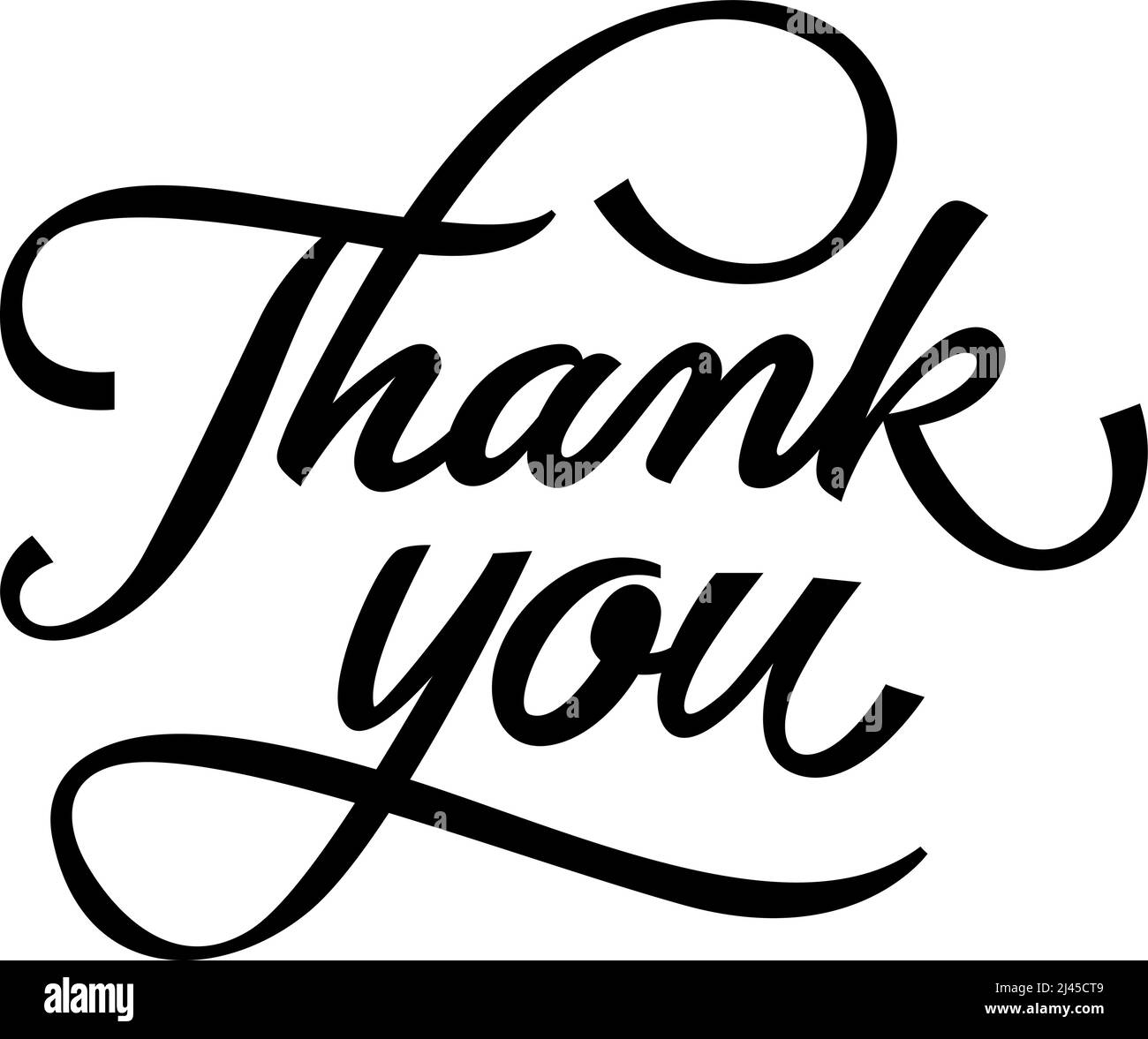Thank You lettering. Handwritten and typed text, calligraphy. For ...
