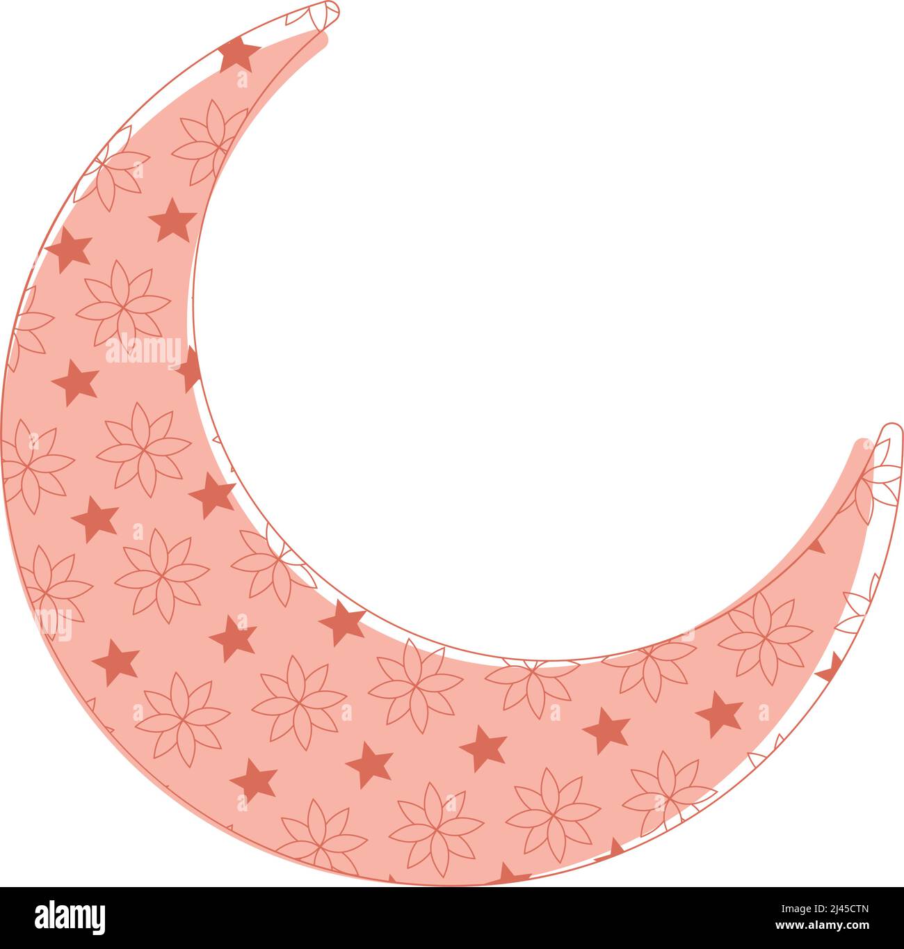 pink crescent moon decorative icon Stock Vector Image & Art - Alamy