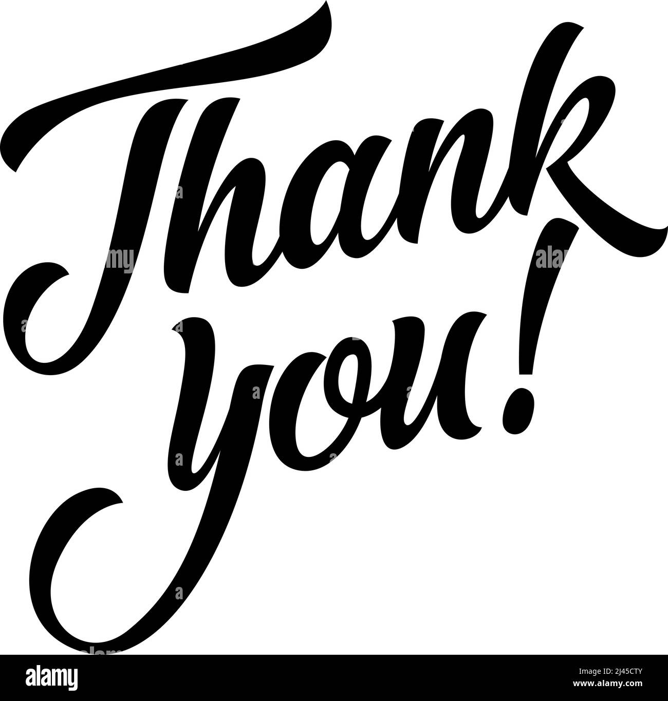 Thank You lettering. Handwritten text, calligraphy. For greeting cards ...