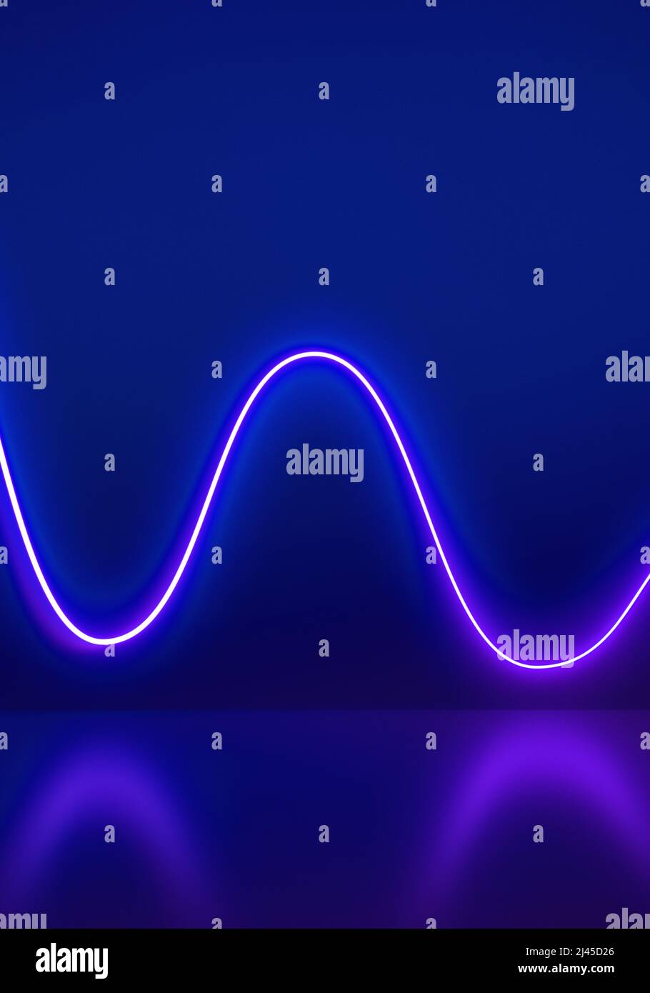 Purple wave neon on abstract background. ultraviolet light, laser show ...