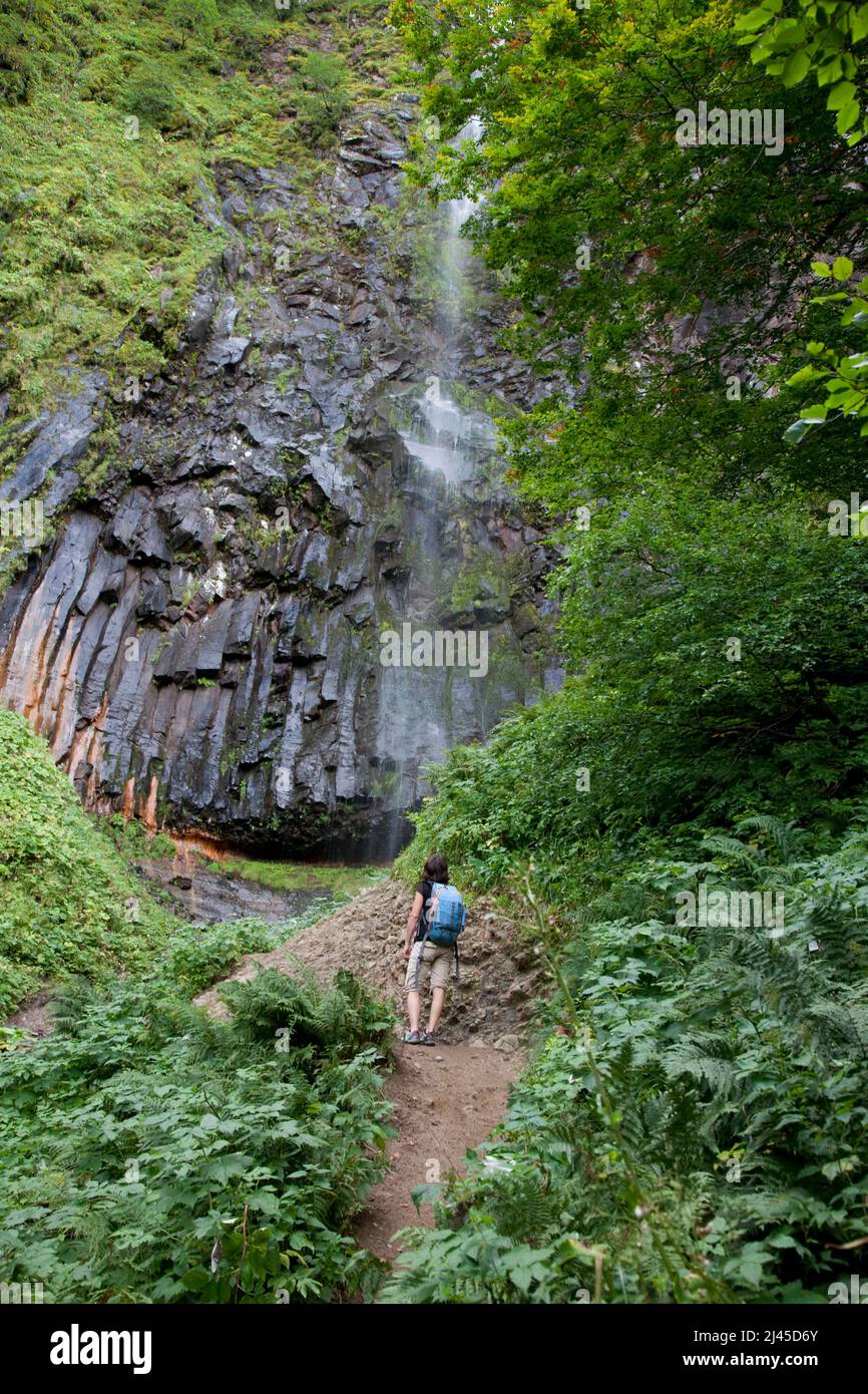 Chaudefour Valley (central-southern France): Waterfall of the Doe ...