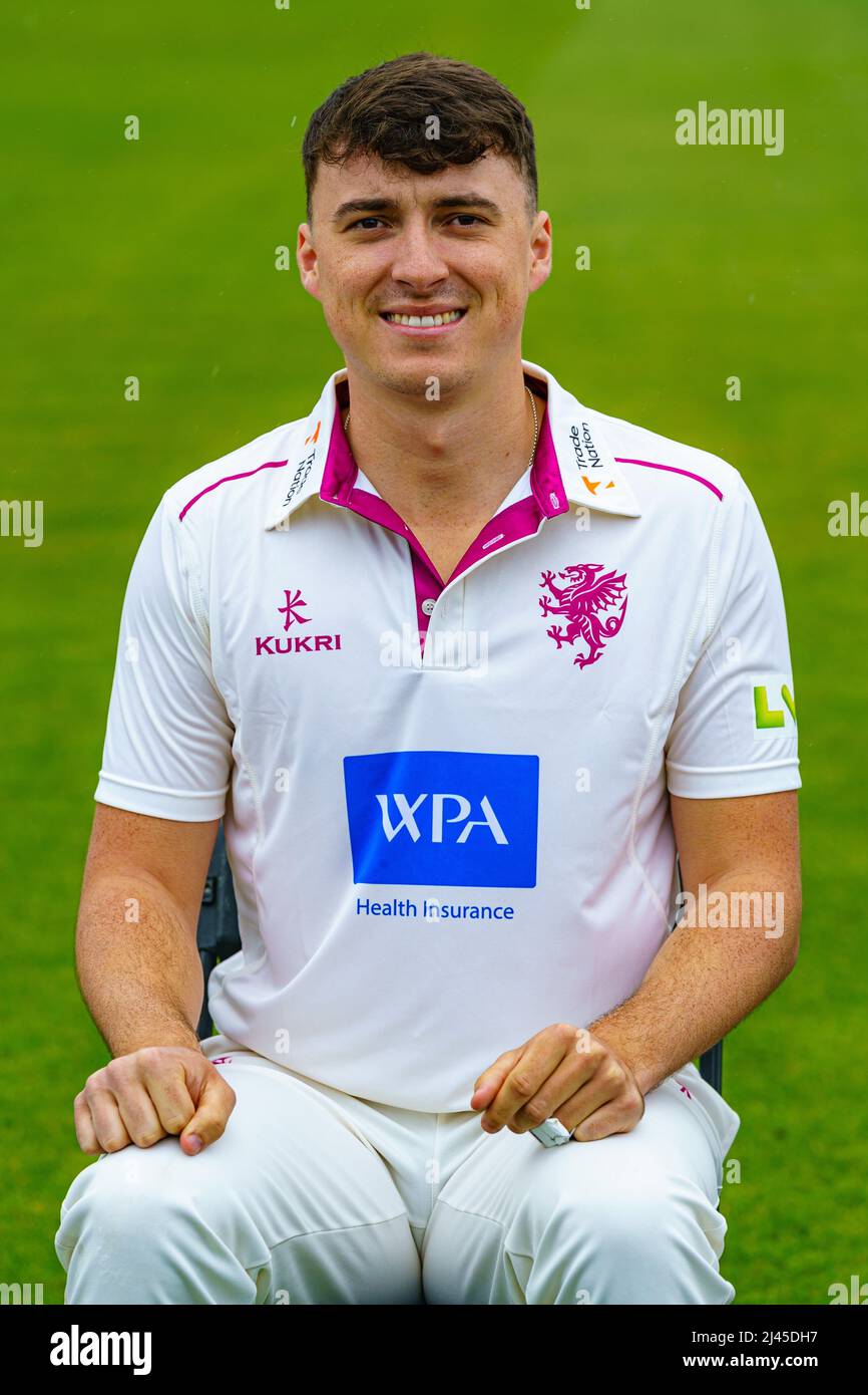 Tom Banton during a photocall at The County Ground, Somerset. Picture ...