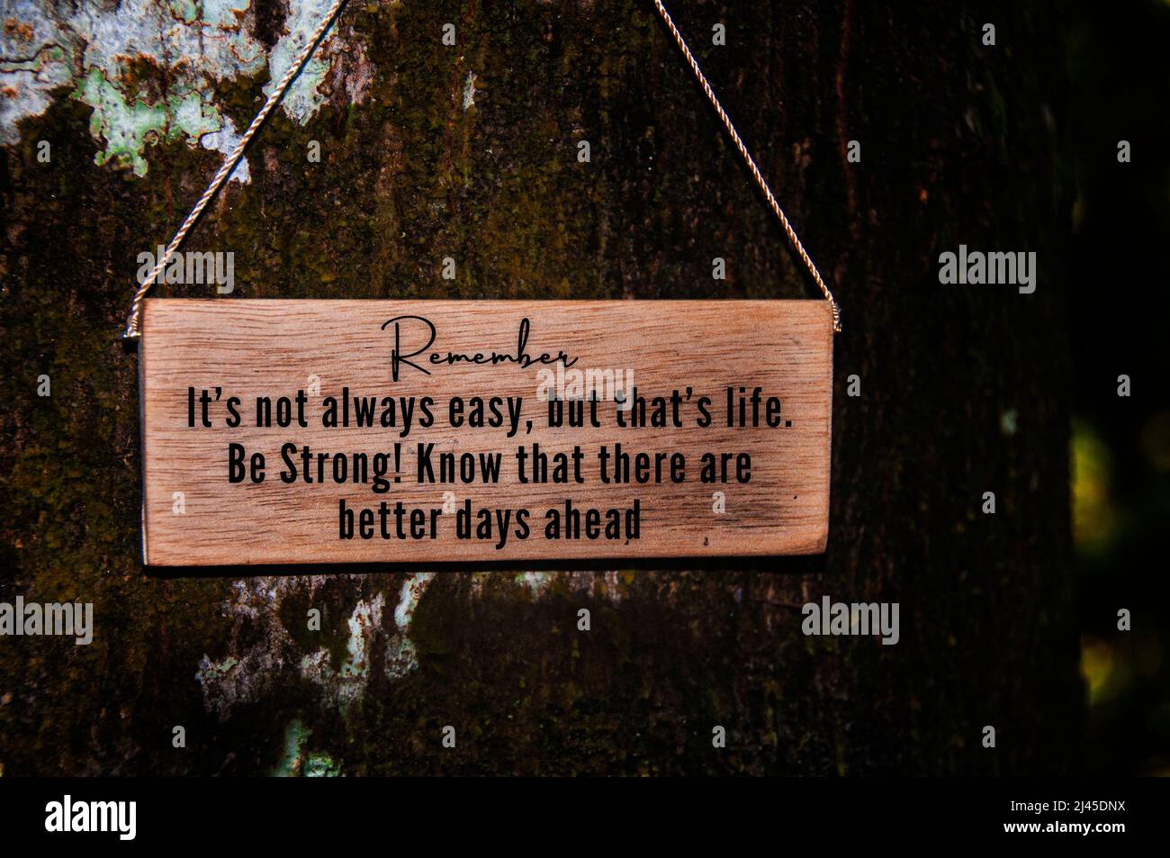Motivational and inspirational quote text on wooden block about life ...