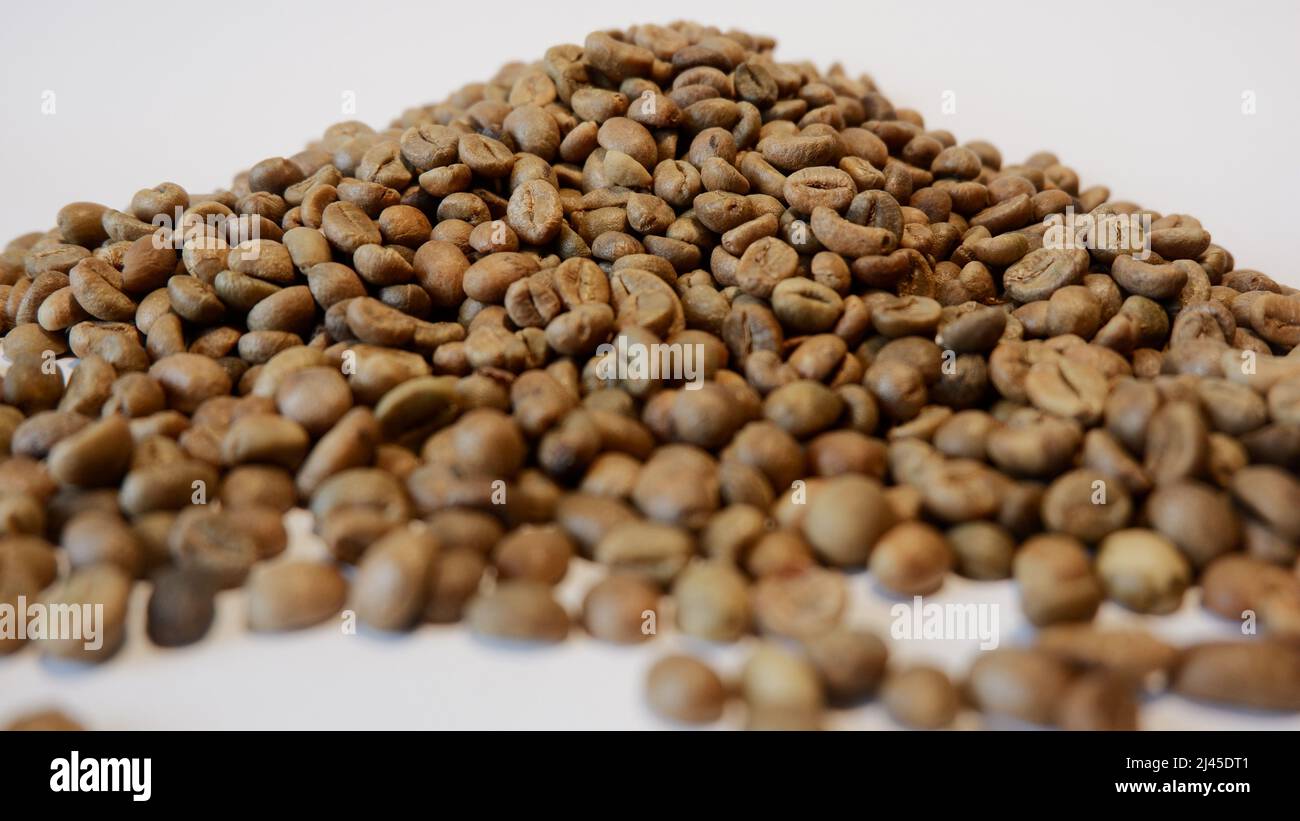 Robusta green coffee beans. raw state before roasting, Toraja Coffee ...