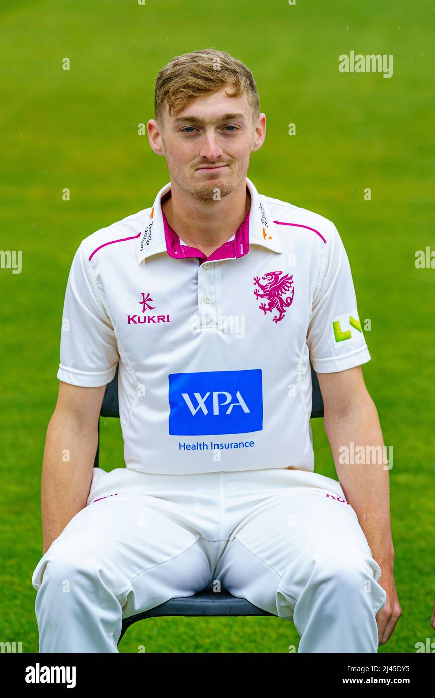 Lewis Goldsworthy during a photocall at The County Ground, Somerset ...
