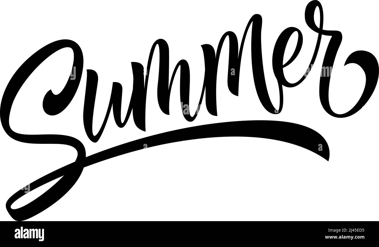 Summer lettering. Handwritten text, calligraphy. For posters, banners ...