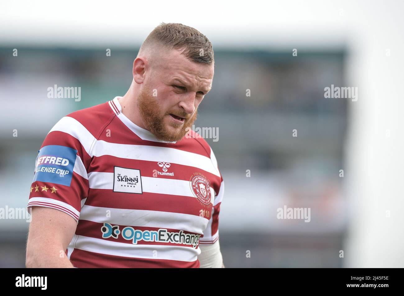 Wakefield, England - 10th April 2022 - Brad Singleton of Wigan Warriors ...