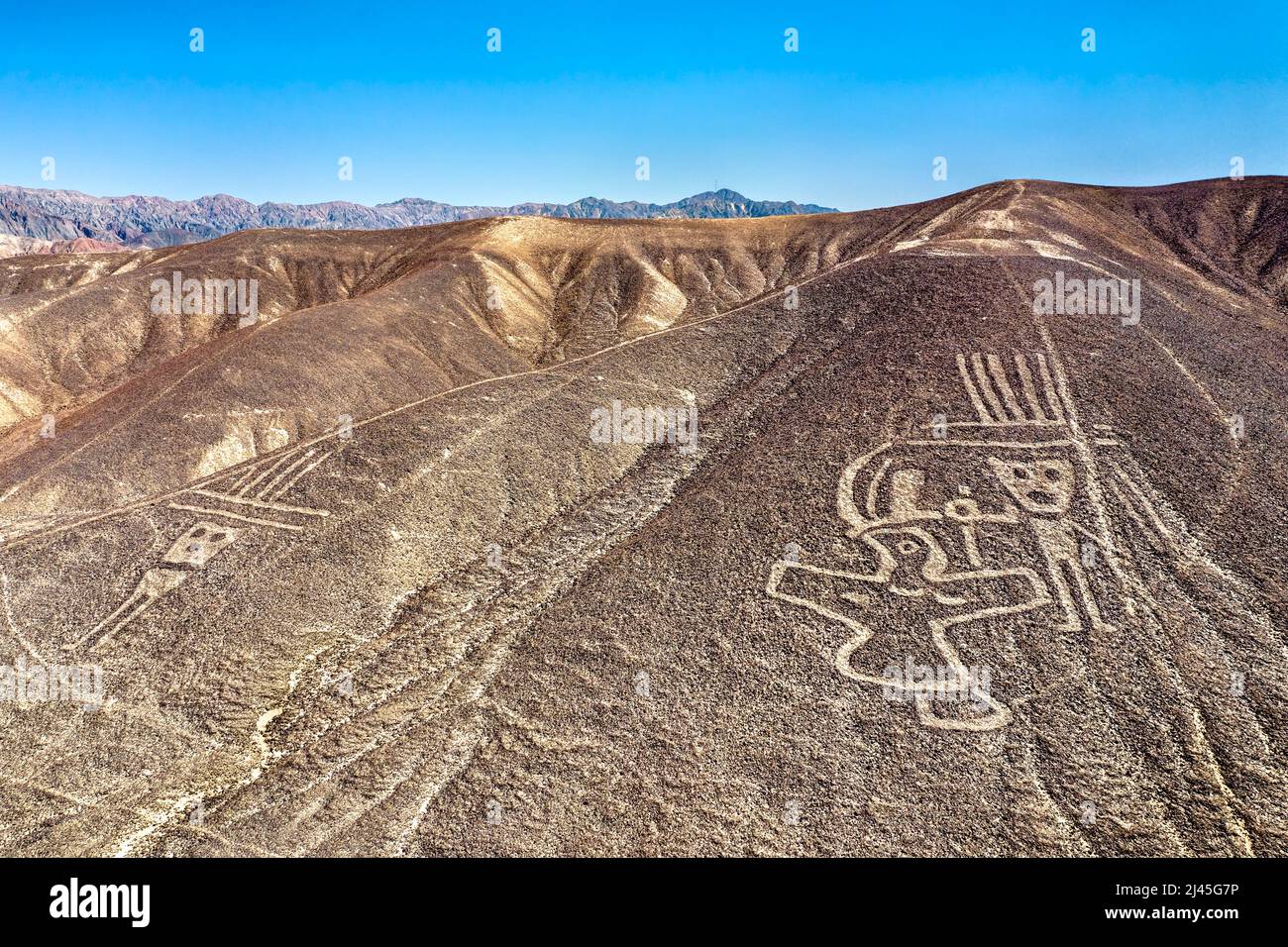 Aerial View of Palpa Geoglyphs. UNESCO world heritage in Peru Stock ...