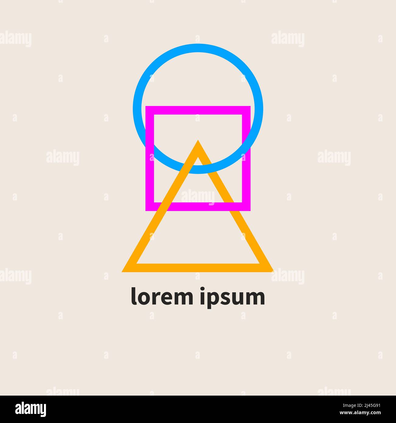 Geometric shapes, triangle, circle and square. Modern outline symbol ...