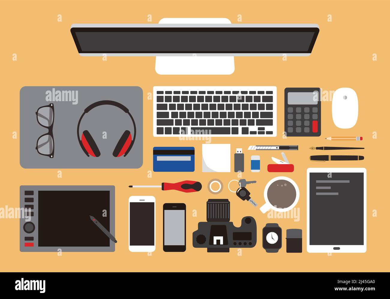 Desk tidy vector graphic hi-res stock photography and images - Alamy