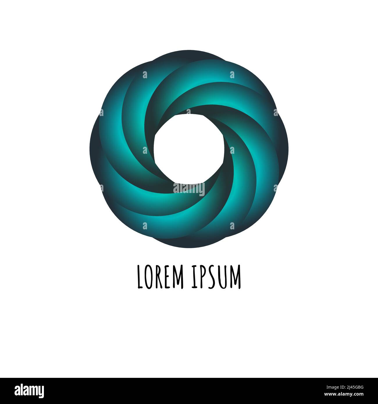 Geometric business logo in shape of letter O. Spiral circle, abstract ...