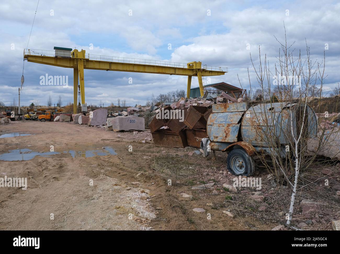 Quarry with mining and stone production Stock Photo - Alamy