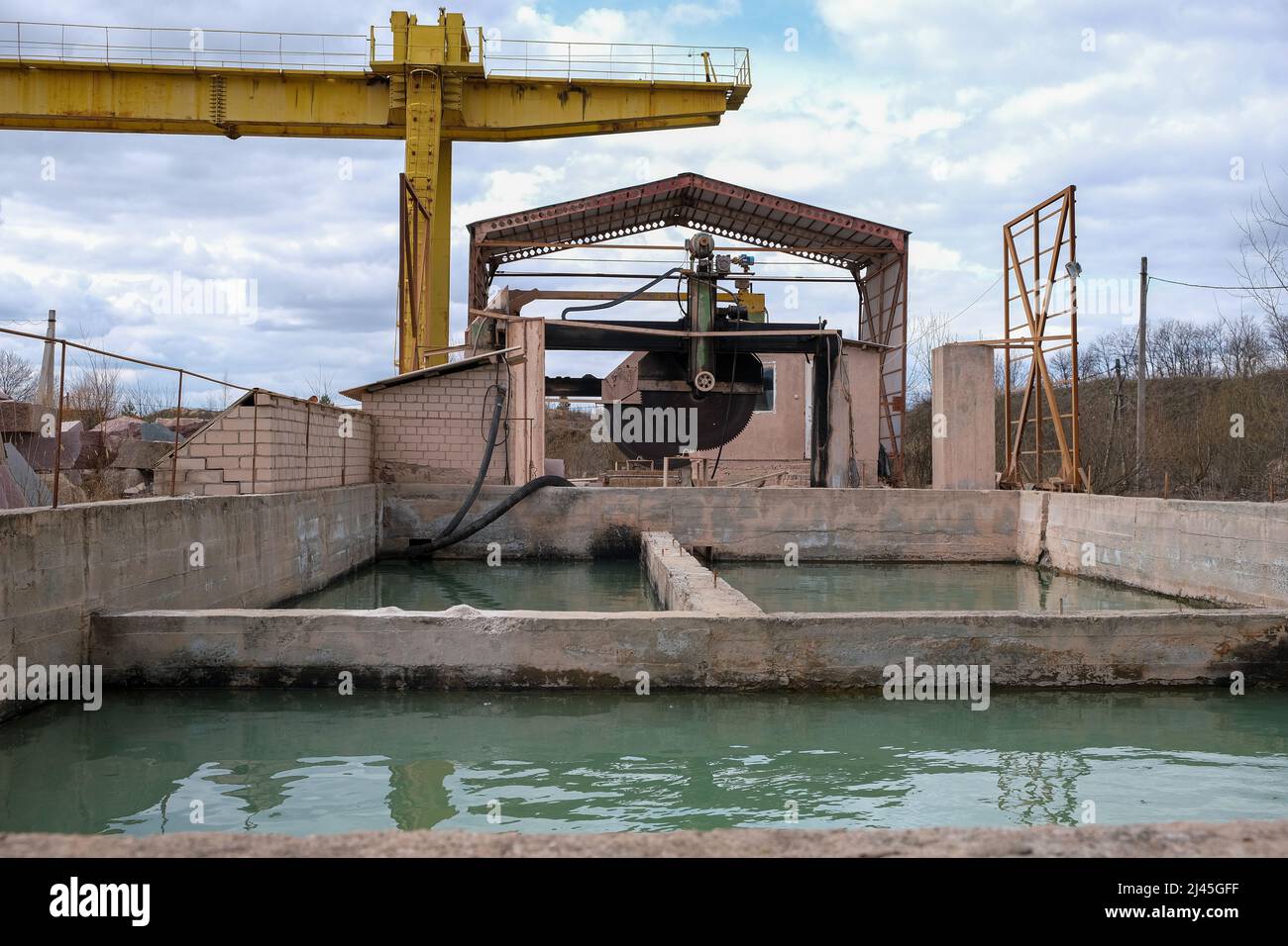 Quarry with mining and stone production Stock Photo - Alamy