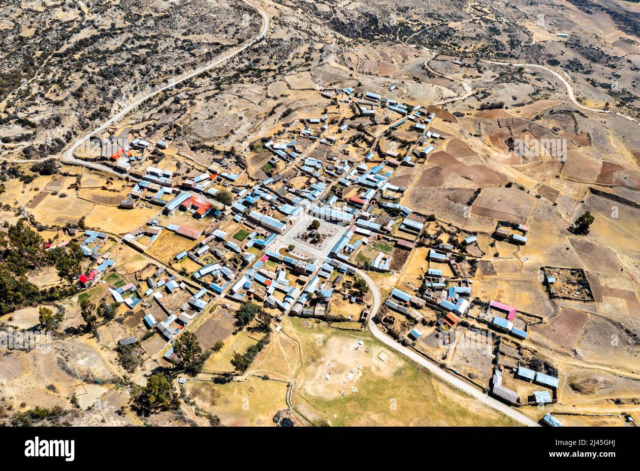 Aerial view of Antacocha village in the Andes of Peru Stock Photo - Alamy