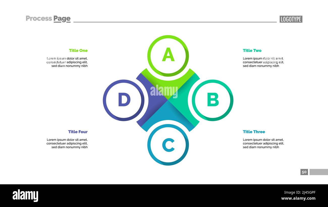 Pie diagram with four elements. Chart, process diagram, slide. Creative ...
