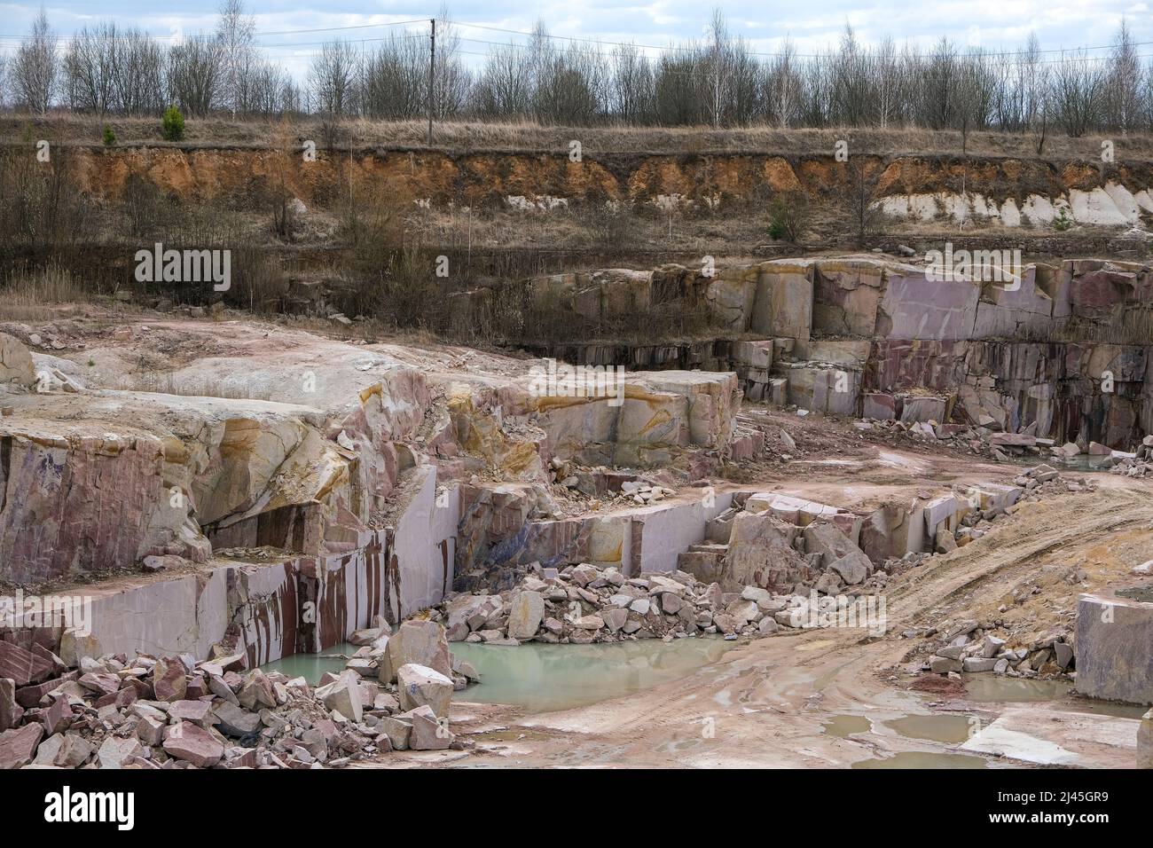 Quarry with mining and stone production Stock Photo - Alamy