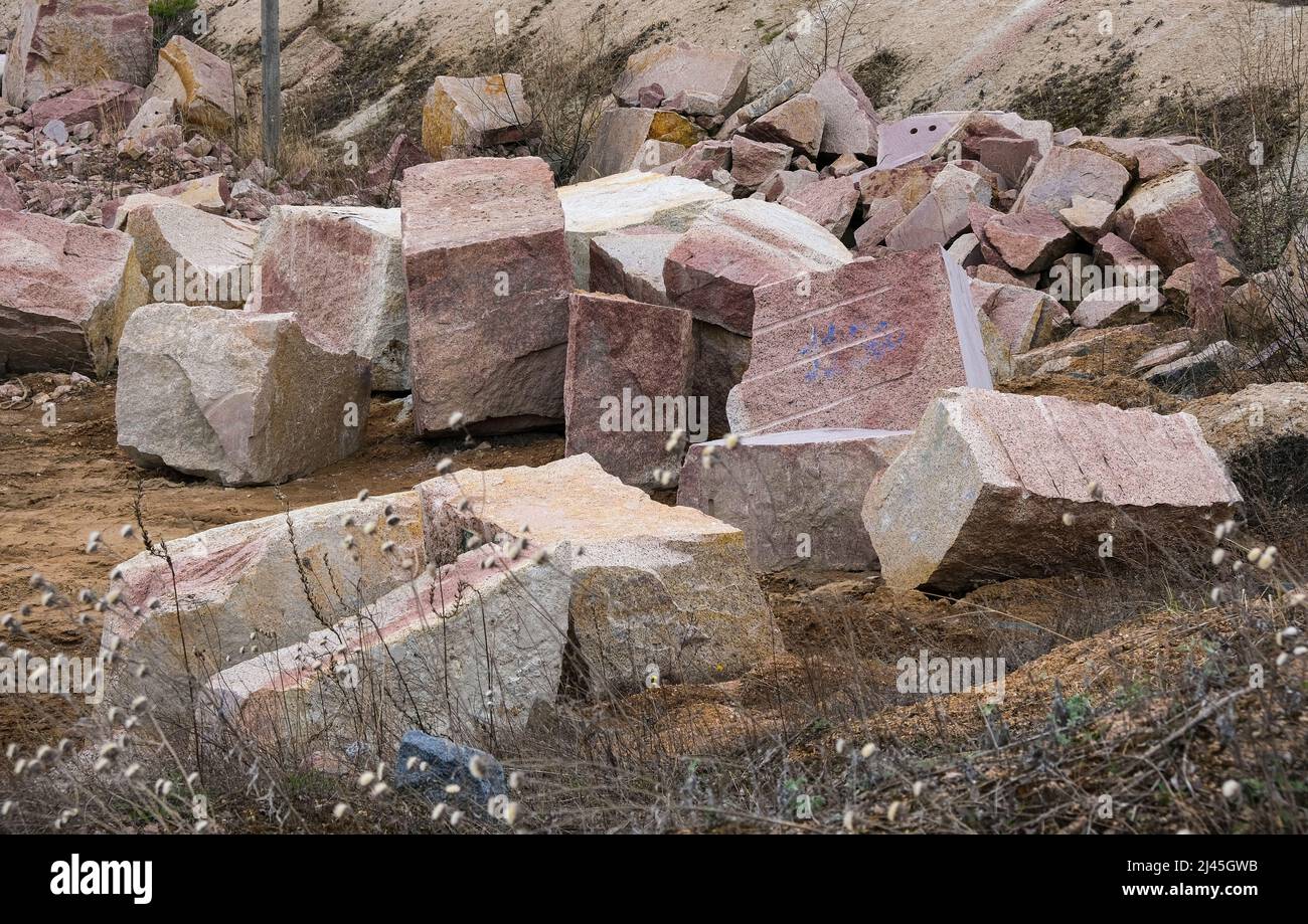 Quarry with mining and stone production Stock Photo - Alamy