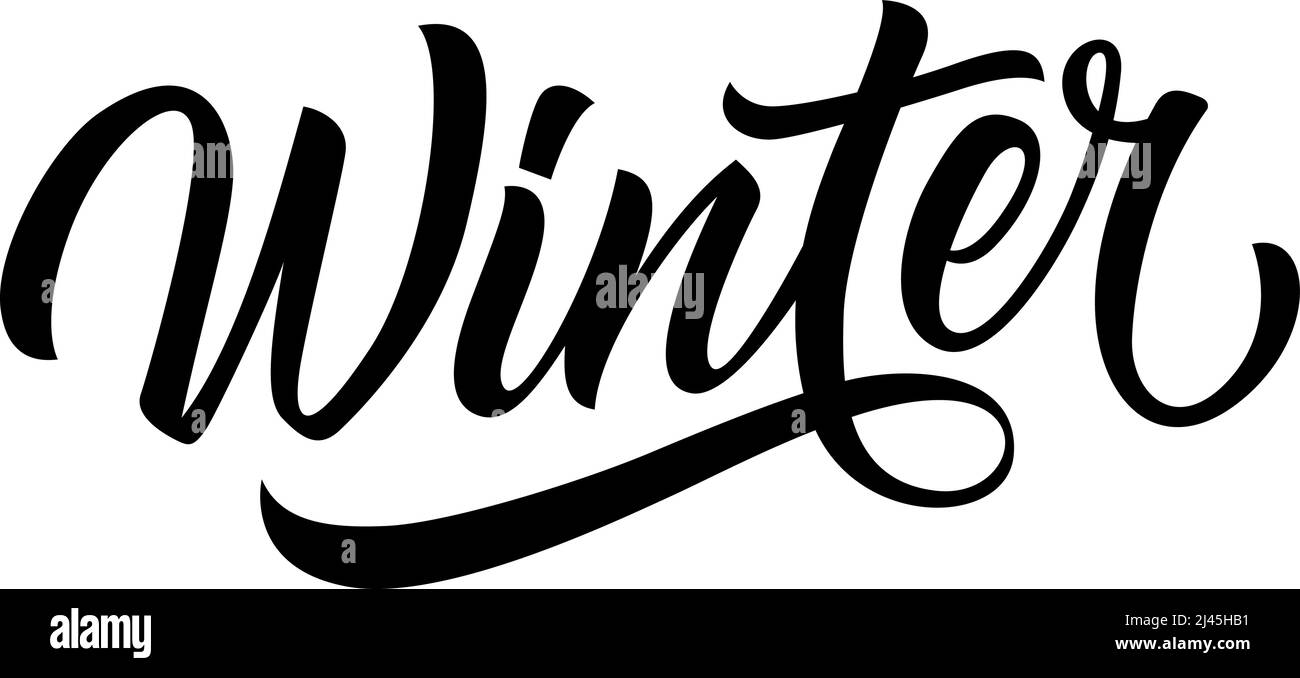 Winter lettering. Design element. Handwritten text, calligraphy. For ...
