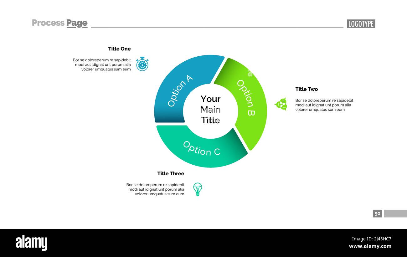 Pie chart with three elements. Diagram, option graph, layout. Business ...