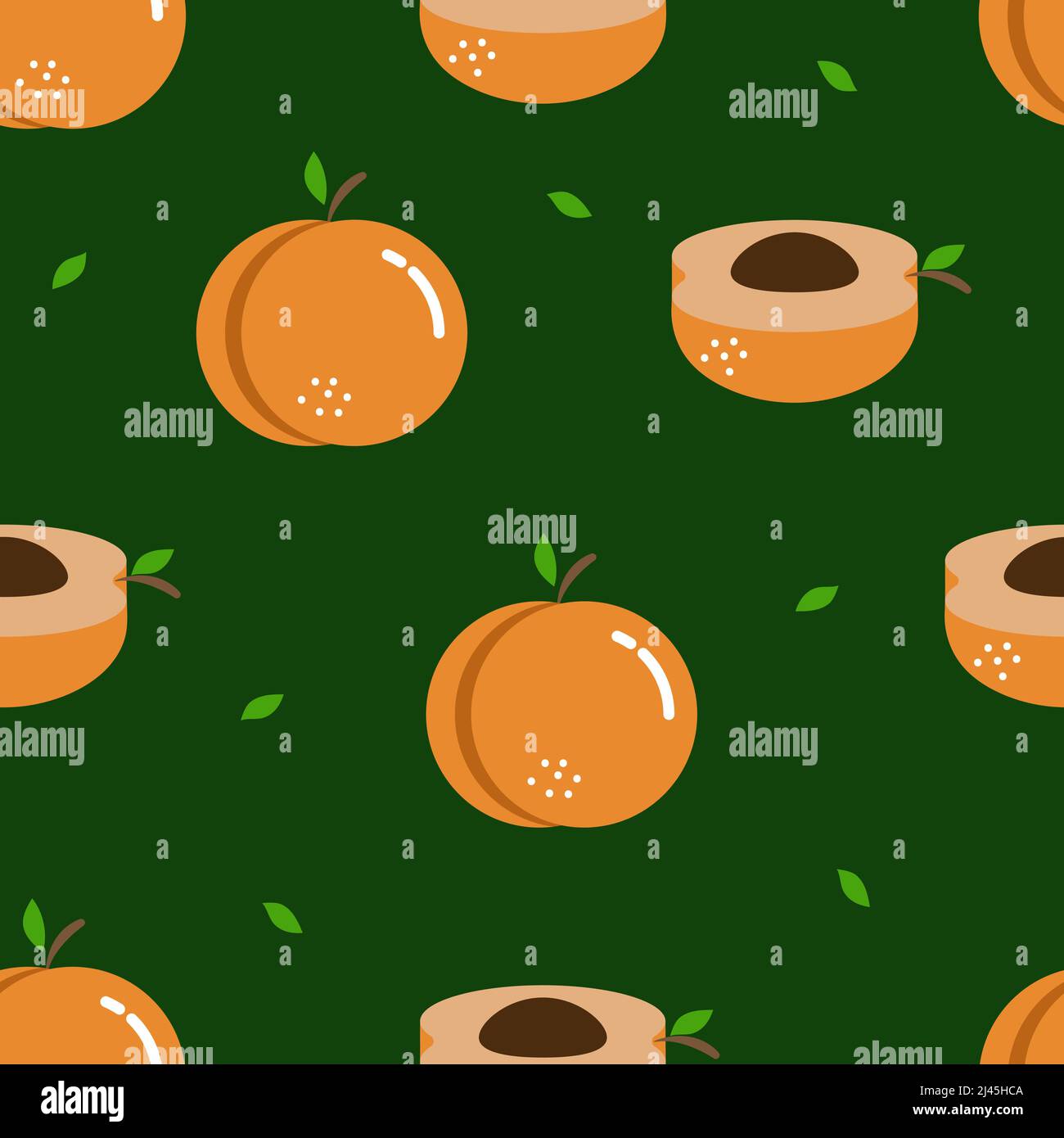 Peach seamless flat pattern. Background with fruits for textile, fabric ...