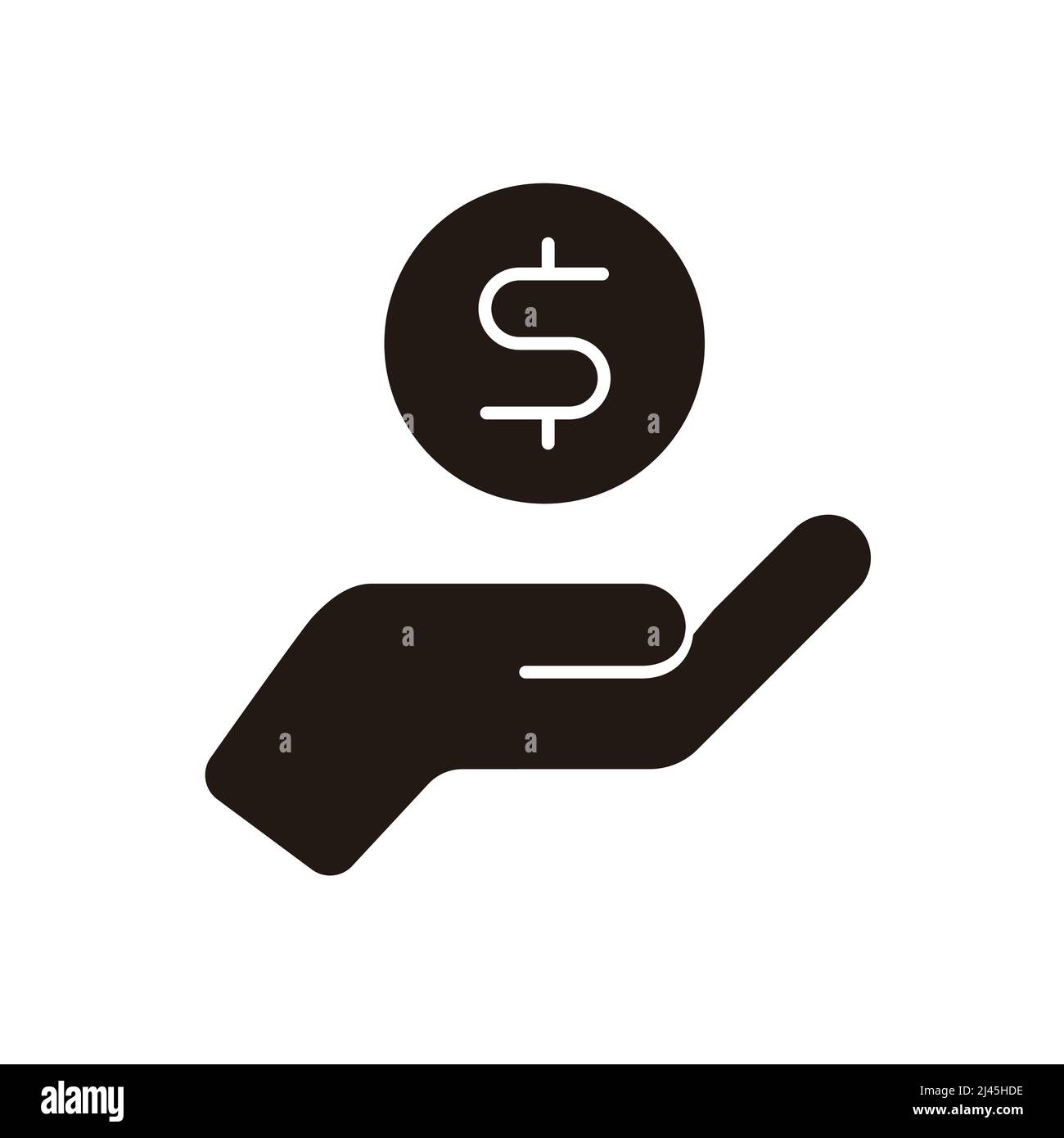 Hand holding gold coin Stock Vector Images - Alamy