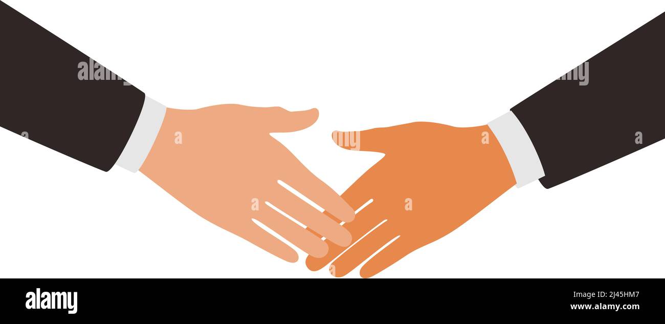 Businessmen shaking hands, white background, vector illustration Stock ...