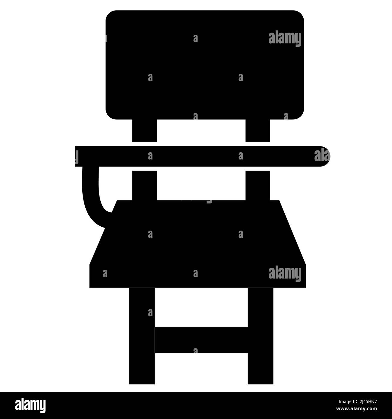 school desk icon on white background. school chair sign. school student ...