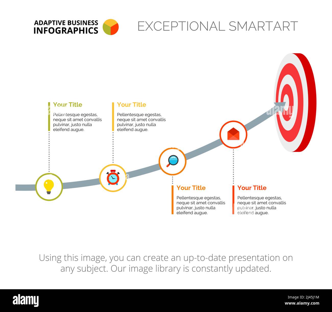 Process chart with four elements. Step diagram, arrow chart, template ...