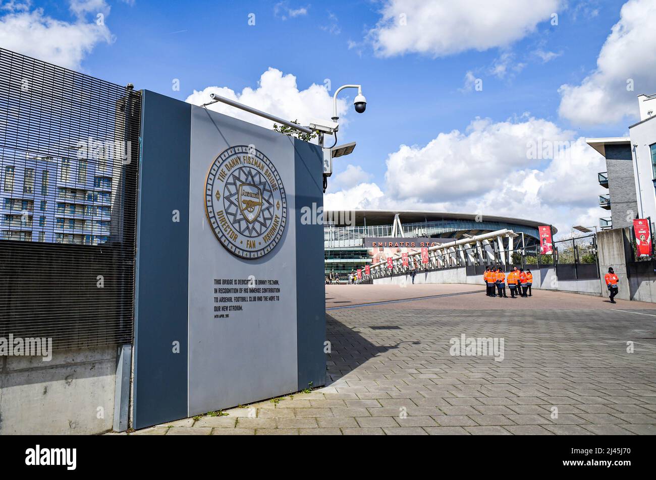 The Danny Fiszman Bridge at Arsenal football club's Emirates Stadium in ...