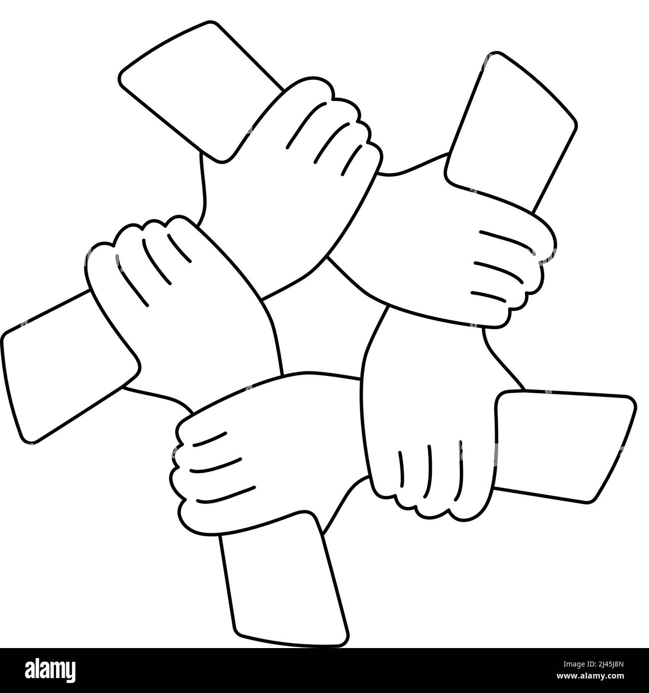 Five man shaking hands Stock Vector Image & Art - Alamy