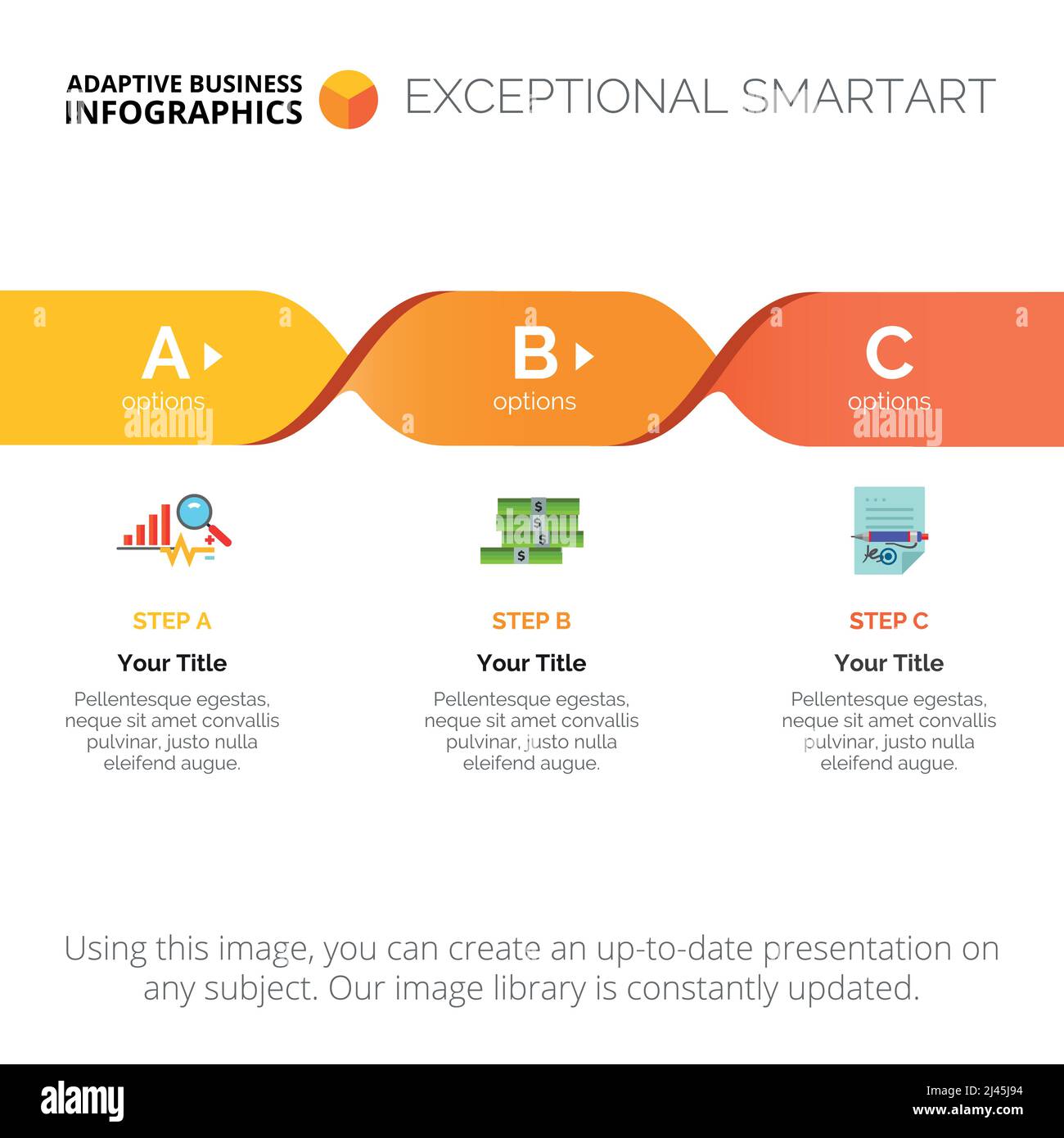 Process chart with three steps. Diagram, option graph, layout. Creative ...
