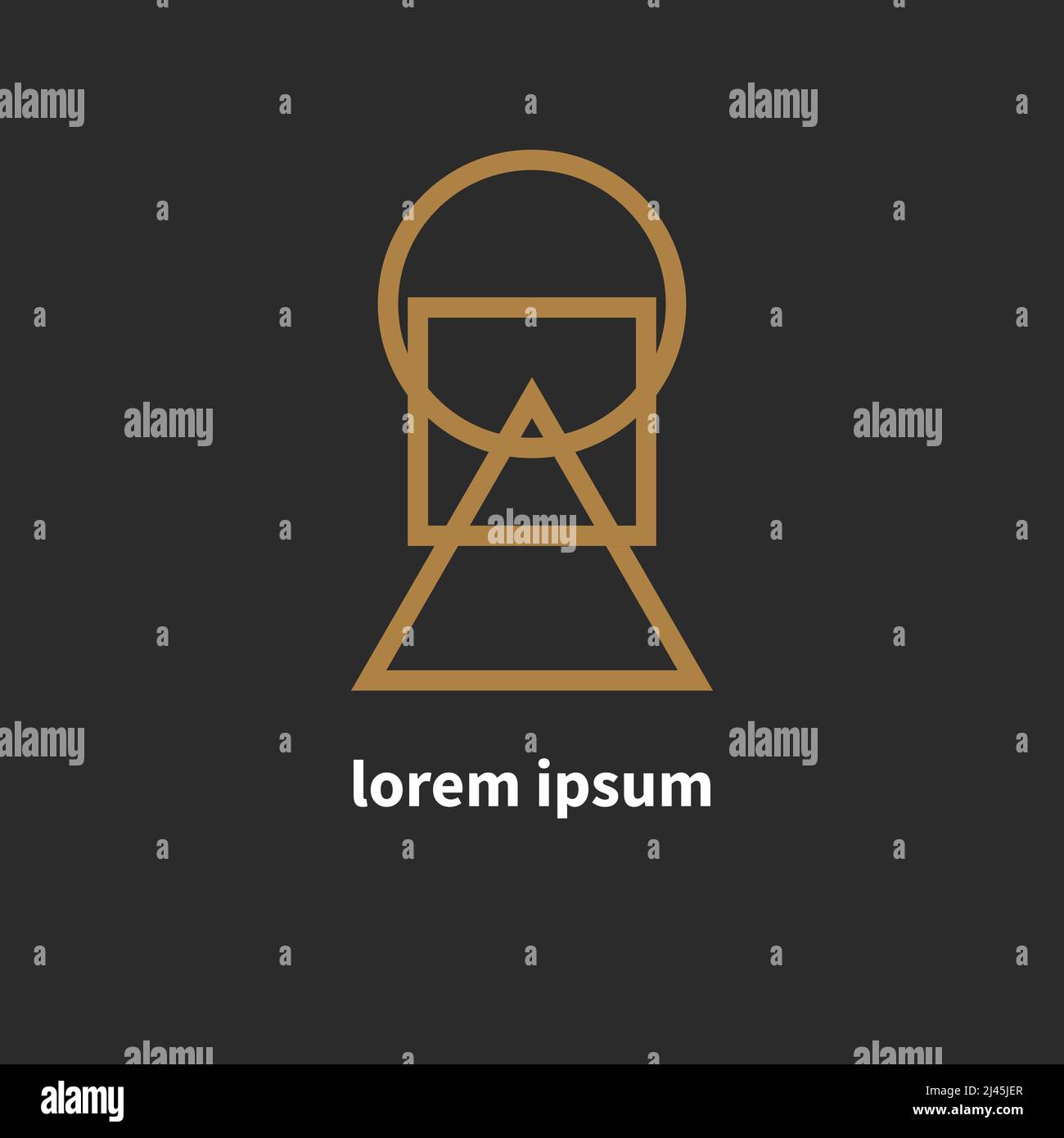 Geometric shapes, triangle, circle and square. Modern outline symbol ...