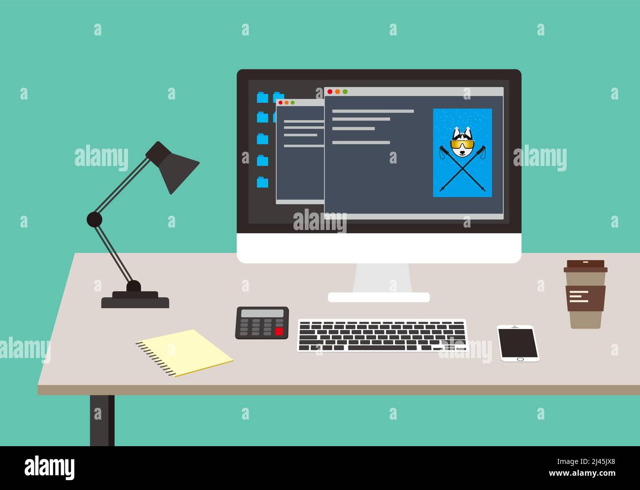 Work desk vector vectors hi-res stock photography and images - Alamy