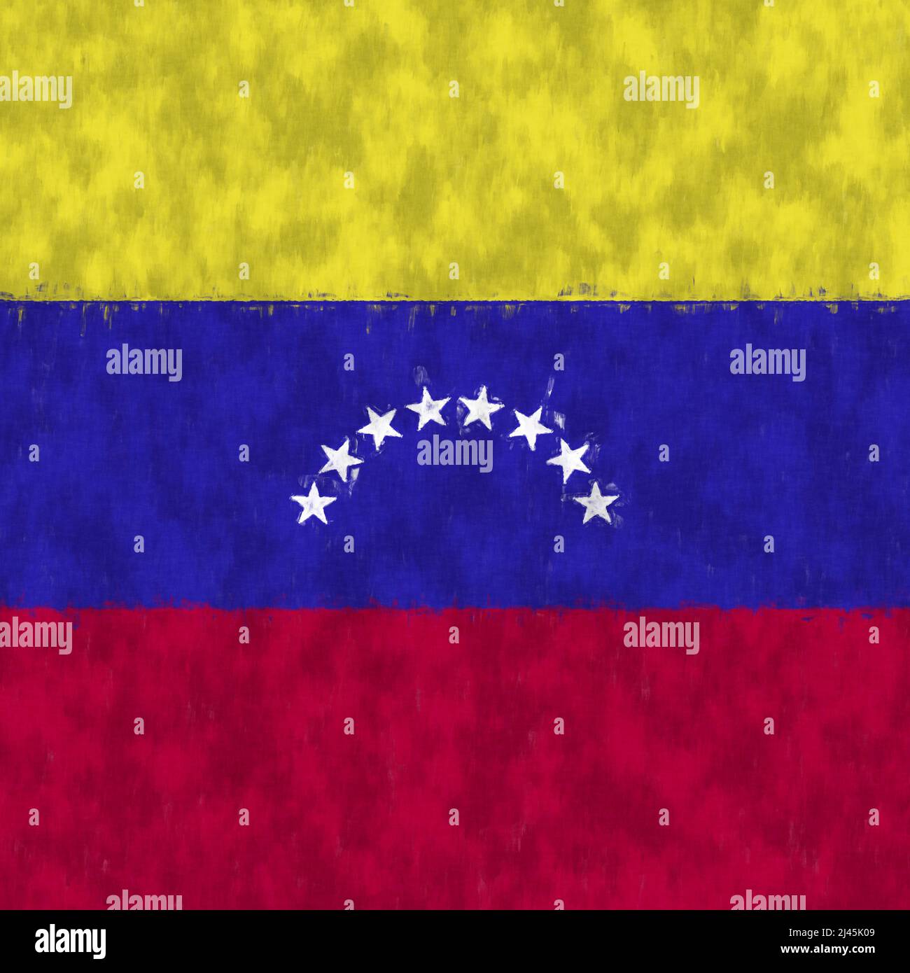 Venezuela oil painting. Venezuelan emblem drawing canvas. A painted ...