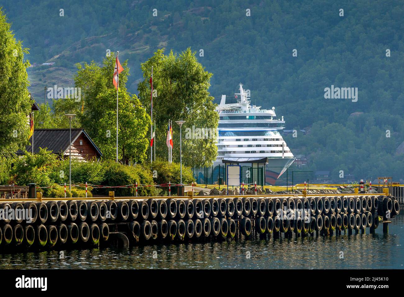 Cruise Ship Liner and fjord port in Flam, Norway Stock Photo - Alamy