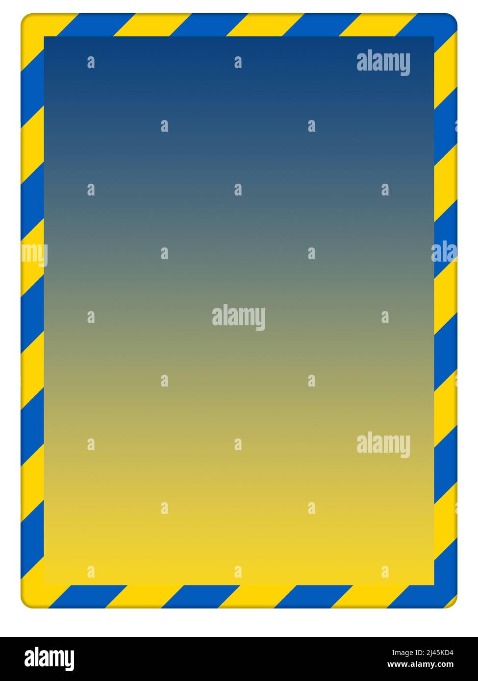 Stand with Ukraine: frame made of Ukrainian flag stripes with gradient ...