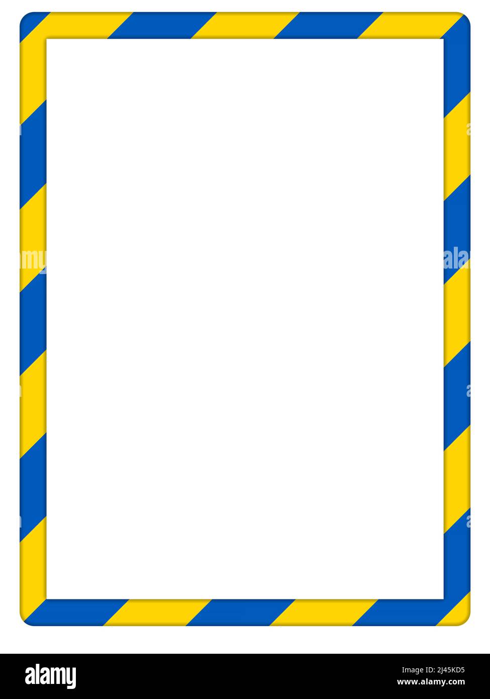 Stand with Ukraine: frame made of Ukrainian flag stripes with white ...