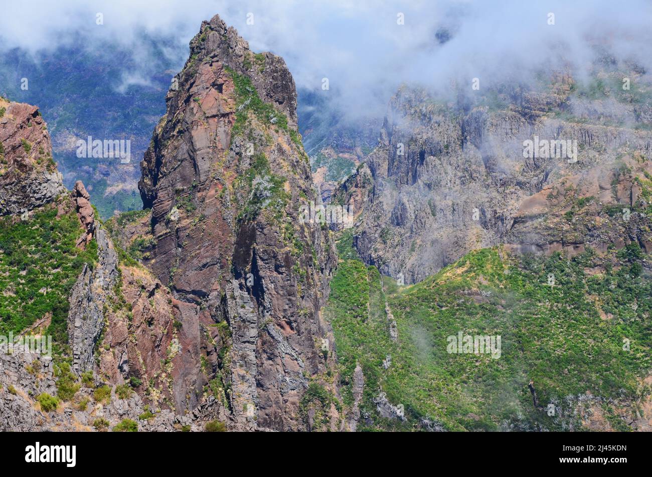 The rugged volcanic peaks of Madeira island, Portugal Stock Photo - Alamy